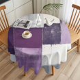 Abstract Color Block Round Tablecloth 54 inches Purple Block Oil ...