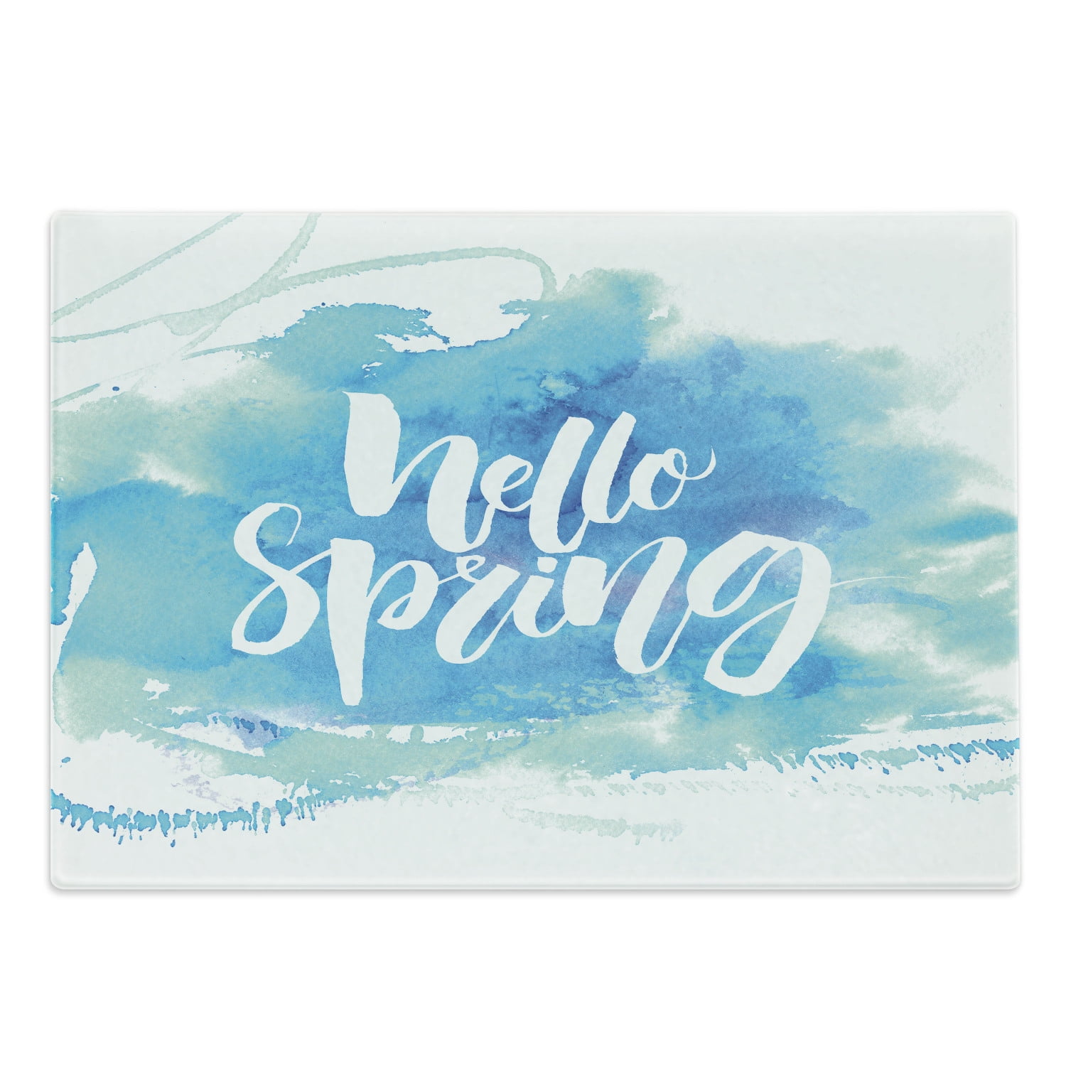 Hello Cutting Board, Hello Spring Printed in White Hand Lettering ...