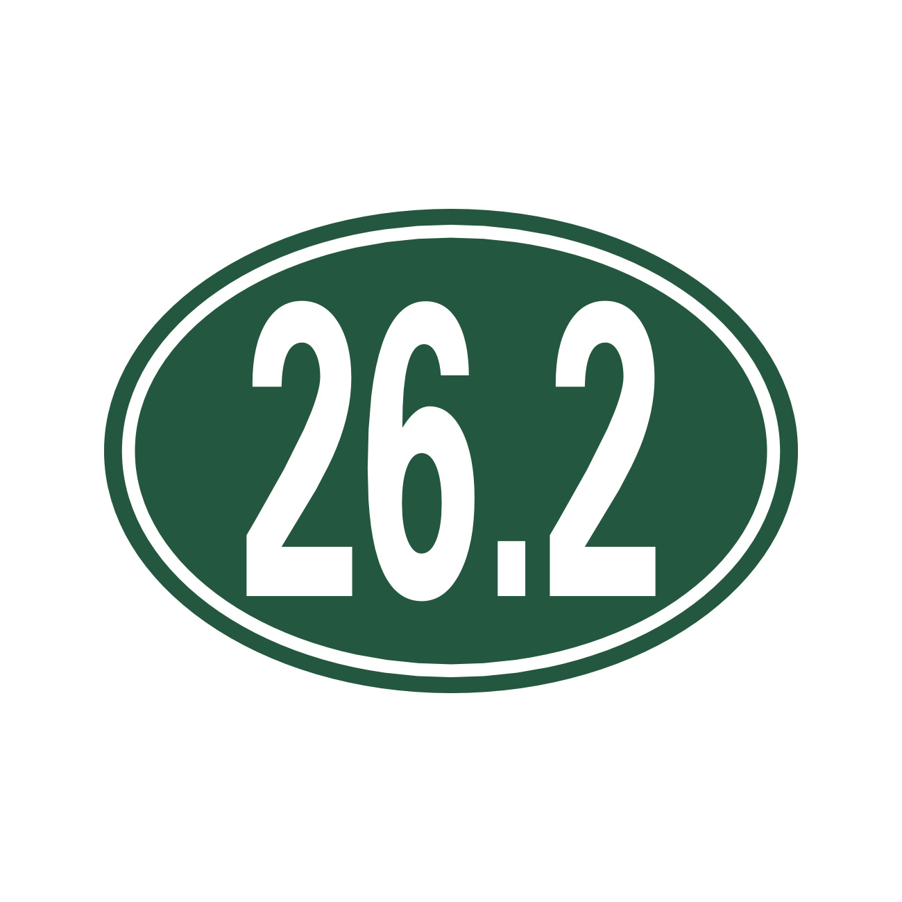 Oval 26.2 Sticker Decal Die Cut - Self Adhesive Vinyl - Weatherproof ...