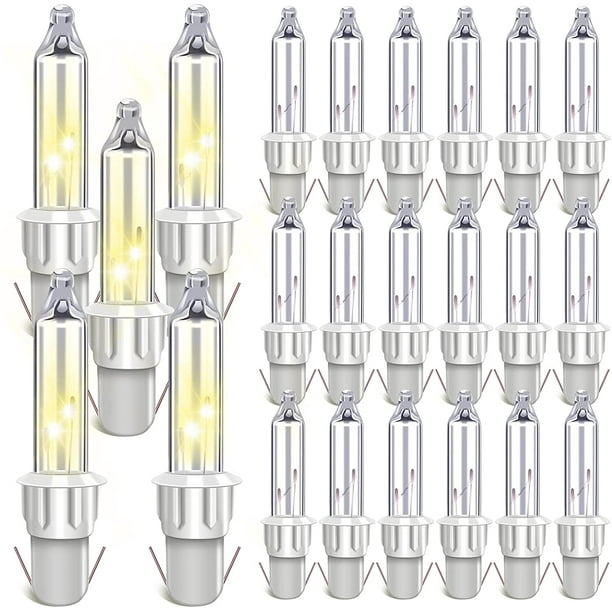 100 Pieces 2.5 Volt Christmas Mini Lights Replacement Bulbs Wire ...
