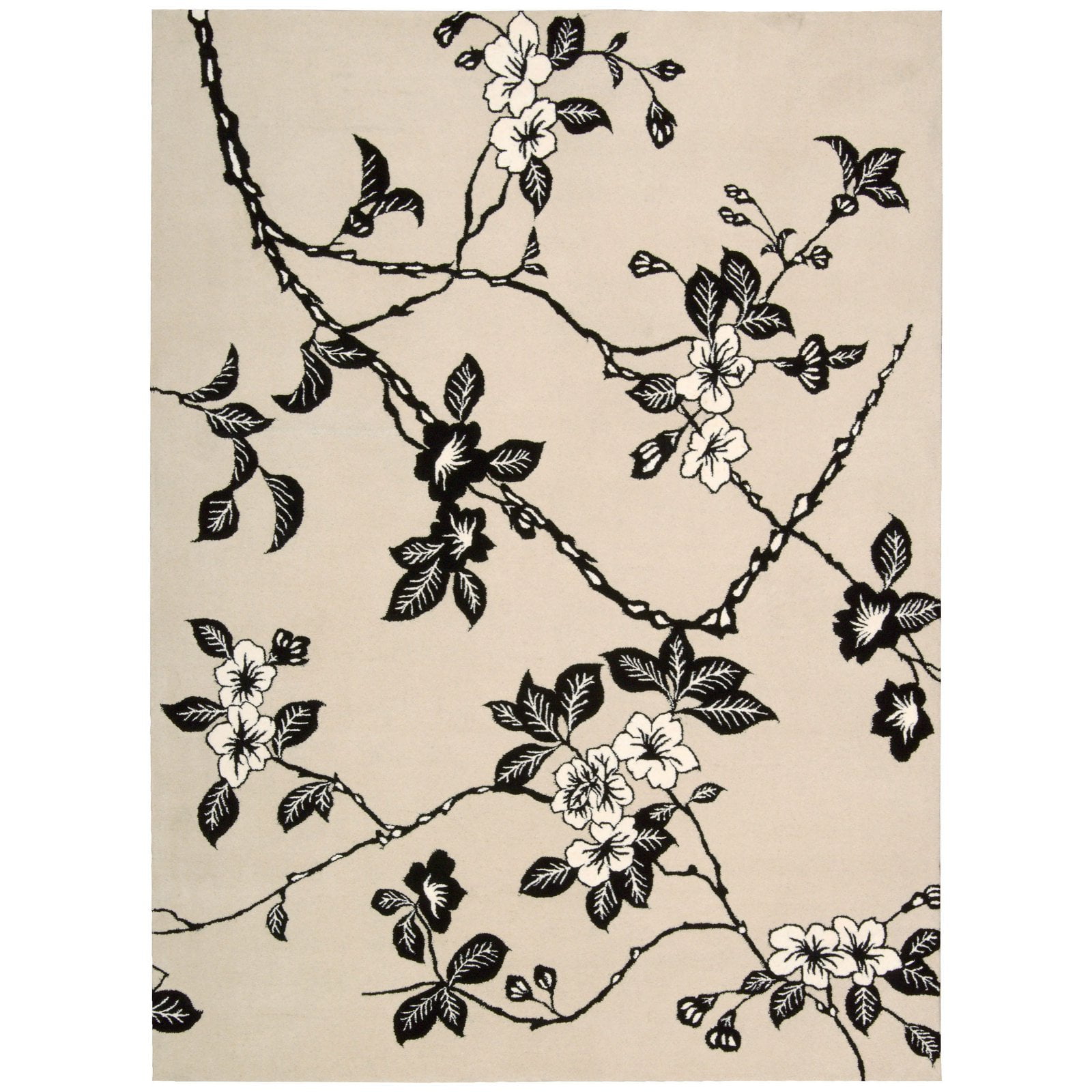 Nourison 8' x 11' Modern Elegance Black/White Rectangle Area Rug ...