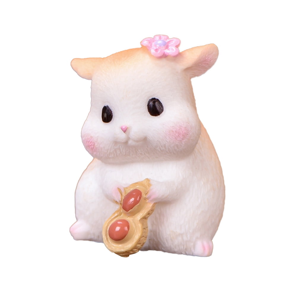 Farfi Resin Dollhouse Miniature Cute Cartoon Peeling Peanut Hamster ...