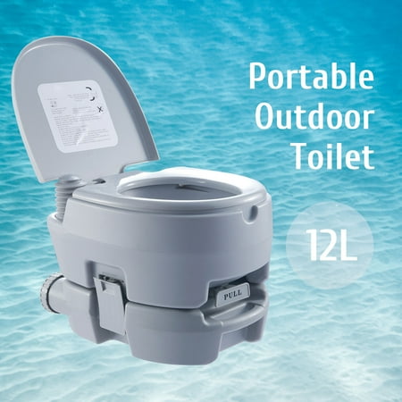 Flushing Bellows Pump Portable Toilet Travel Potty with Full Seat and ...