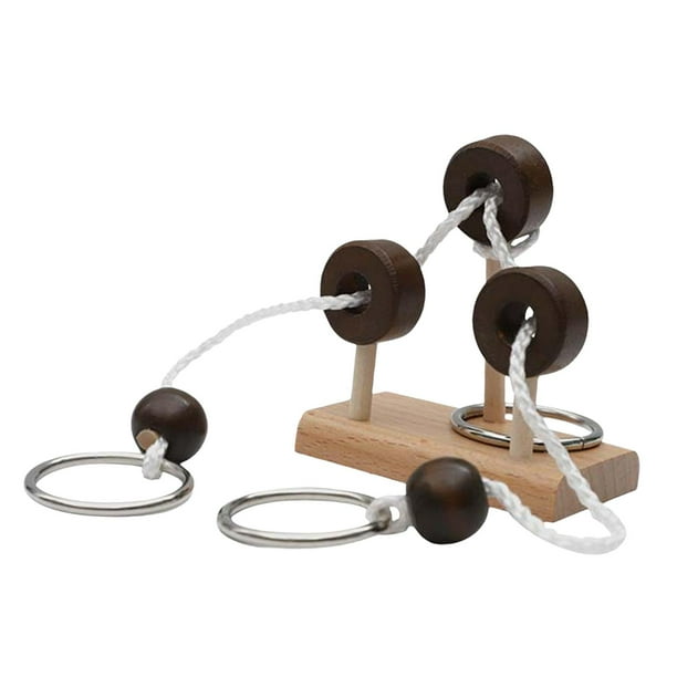 Wooden Rope Puzzl Teaser Puzzle, Smooth Kids Unlock Interlock Toy ...