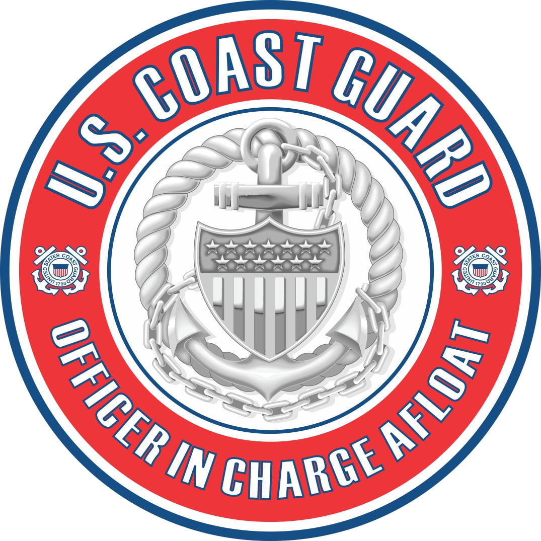 3.8 Inch U.S. Coast Guard Officer in Charge Afloat Badge Decal ...