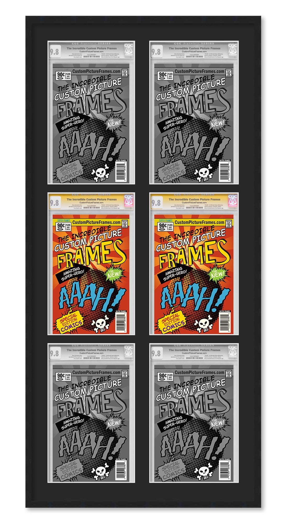 6 Comic Book Frame Black Collage Comic Book Frame with Black Mat to ...