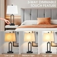 "Cinkeda 3-Way Dimmable Touch Table Lamp Set of 2, USB Ports, AC Outlet ...