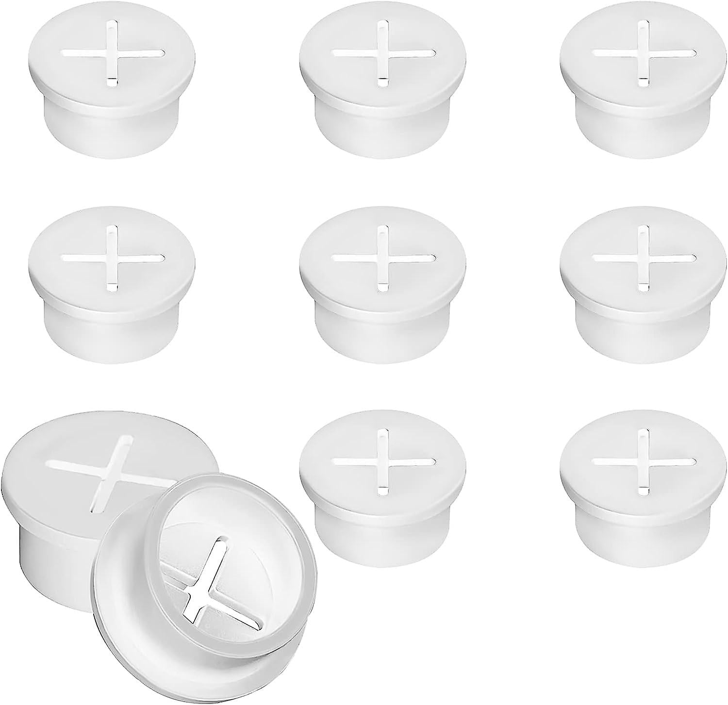10 piezas de pasacables de escritorio Suyoo goma blanco 1 pulgada ...