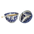 Blue White Dragon Ramen Bowl With Tempura Divider Condiment Lid ...