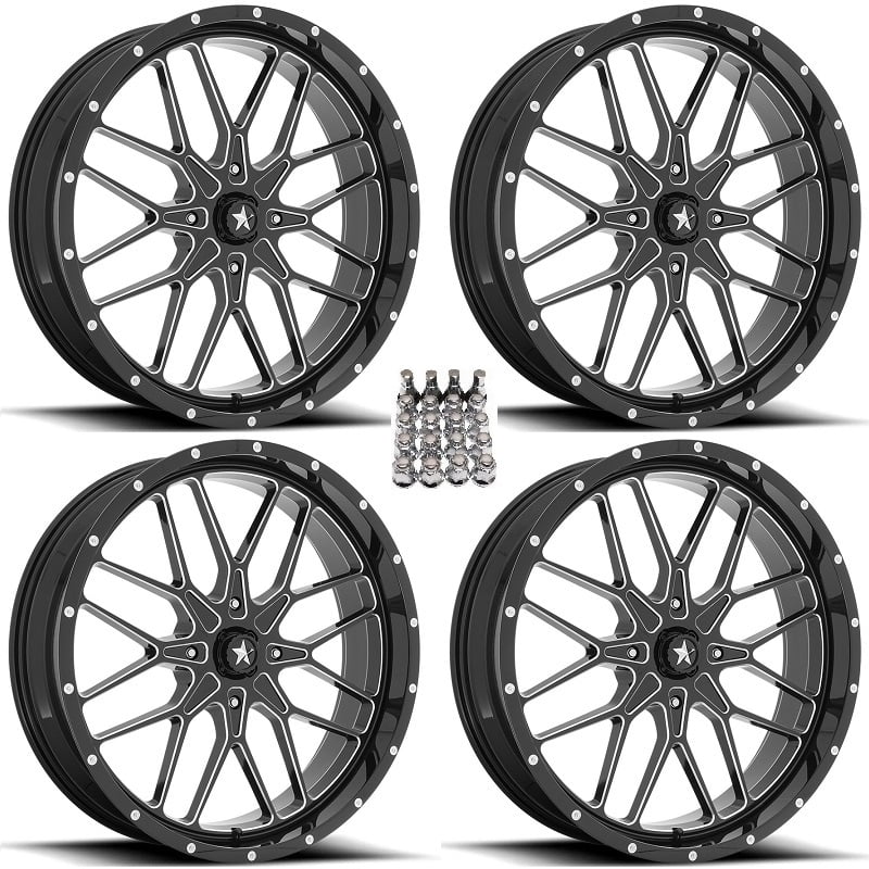 MSA M45 Portal 24" ATV Wheels/Rims Milled Can-Am Commander Maverick ...