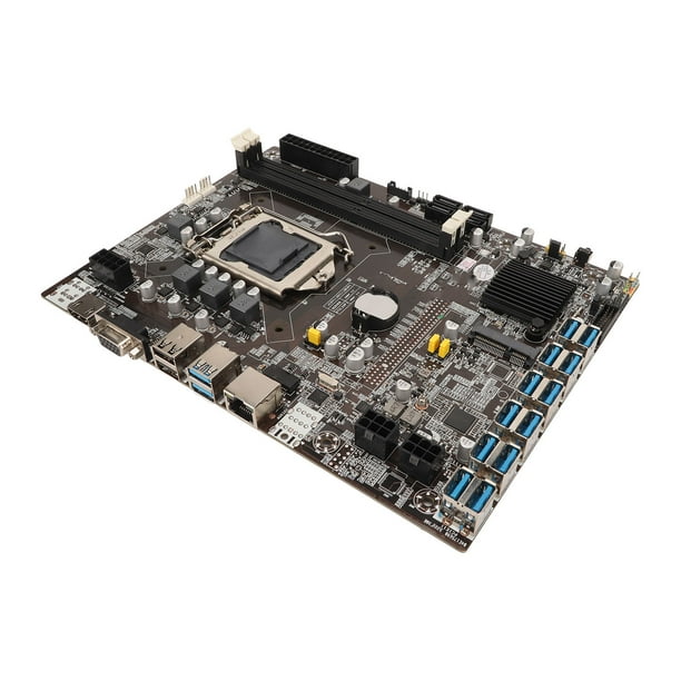 Placa Base De Minería, Material PCB DDR3 Práctica Placa Base B75 12 Interfaz USB3.0 Para PC De ...