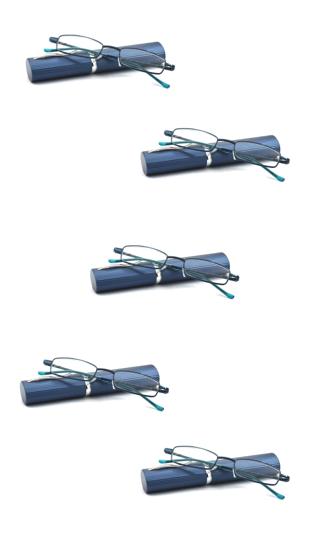 EYE ZOOM 5 Pack Readers Ultra Slim Compact Lightweight Tube Reading ...