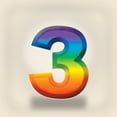 24 Pack Bulk Multi-Color Plastic 3-D Party Number 3 - Walmart.com