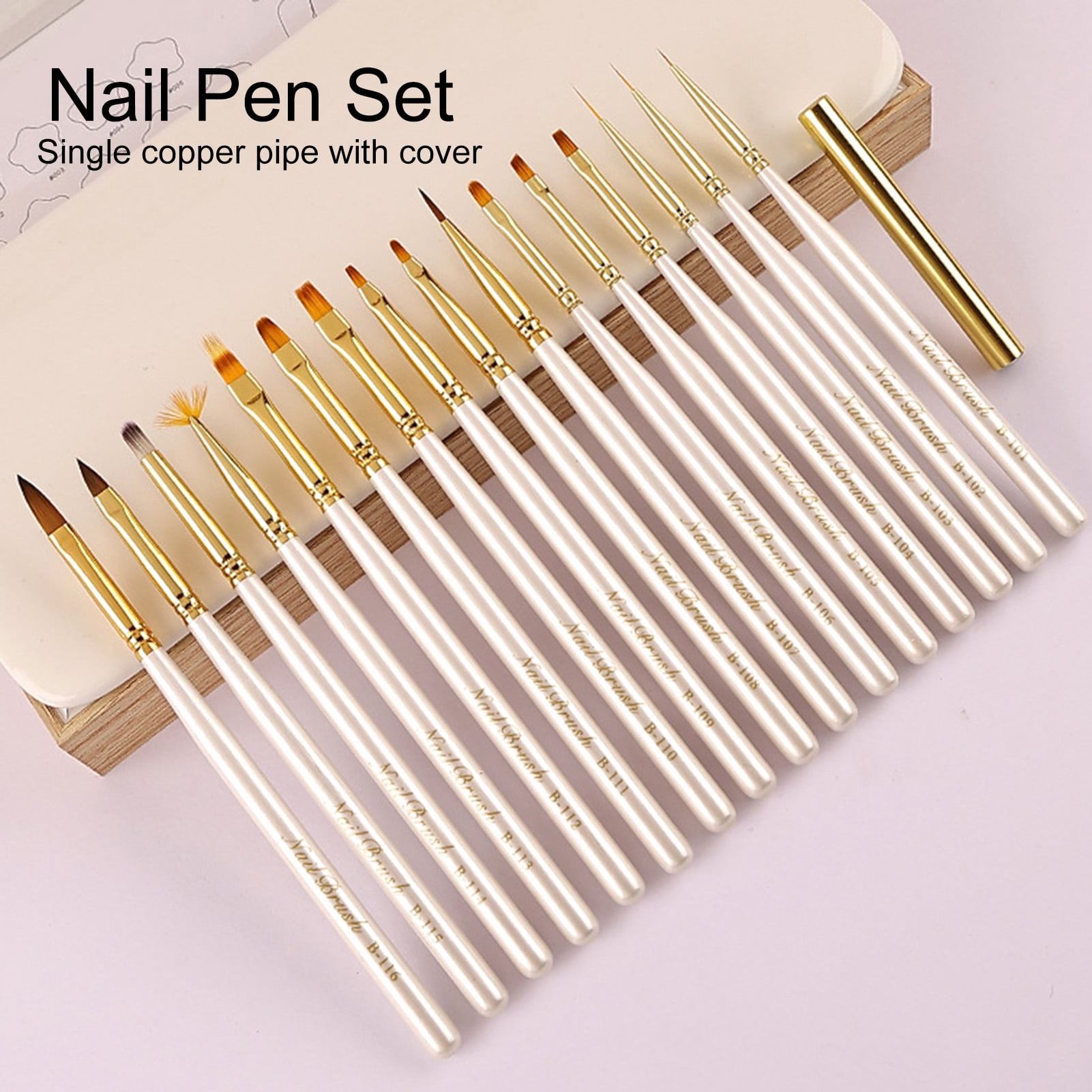Washranp Nail Art Brushes Set,Nylon Wool Soft Bristles or Flexible Nib ...
