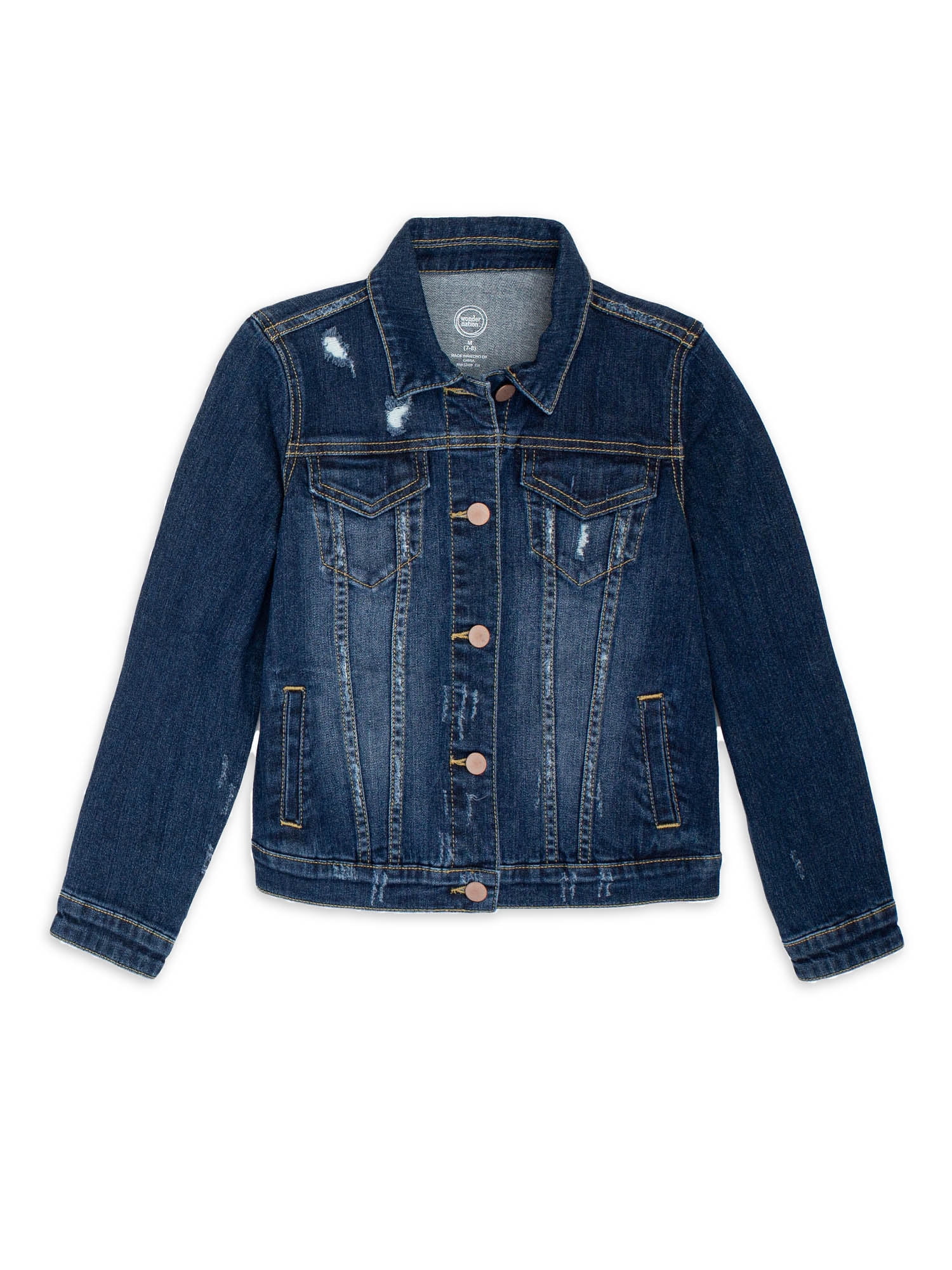 Wonder Nation Girls Denim Jean Jacket, Sizes 4-18 & Plus - Walmart.com