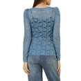 MODA NOVA Junior's Round Neck Long Sleeve Semi Sheer Floral Lace Blouse ...