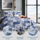 Jessy Home Patchwork Bedspread Set Queen Full Microfiber Plaid Quilt ...