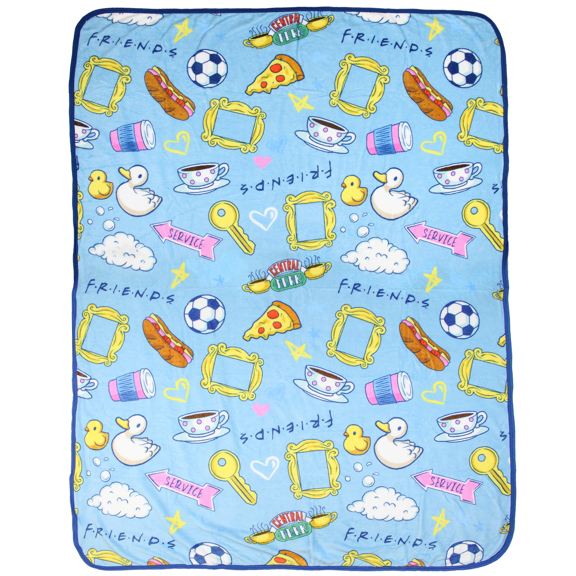 Friends TV Show Series Icons Allover Design Logo Plush Throw Blanket 46 ...