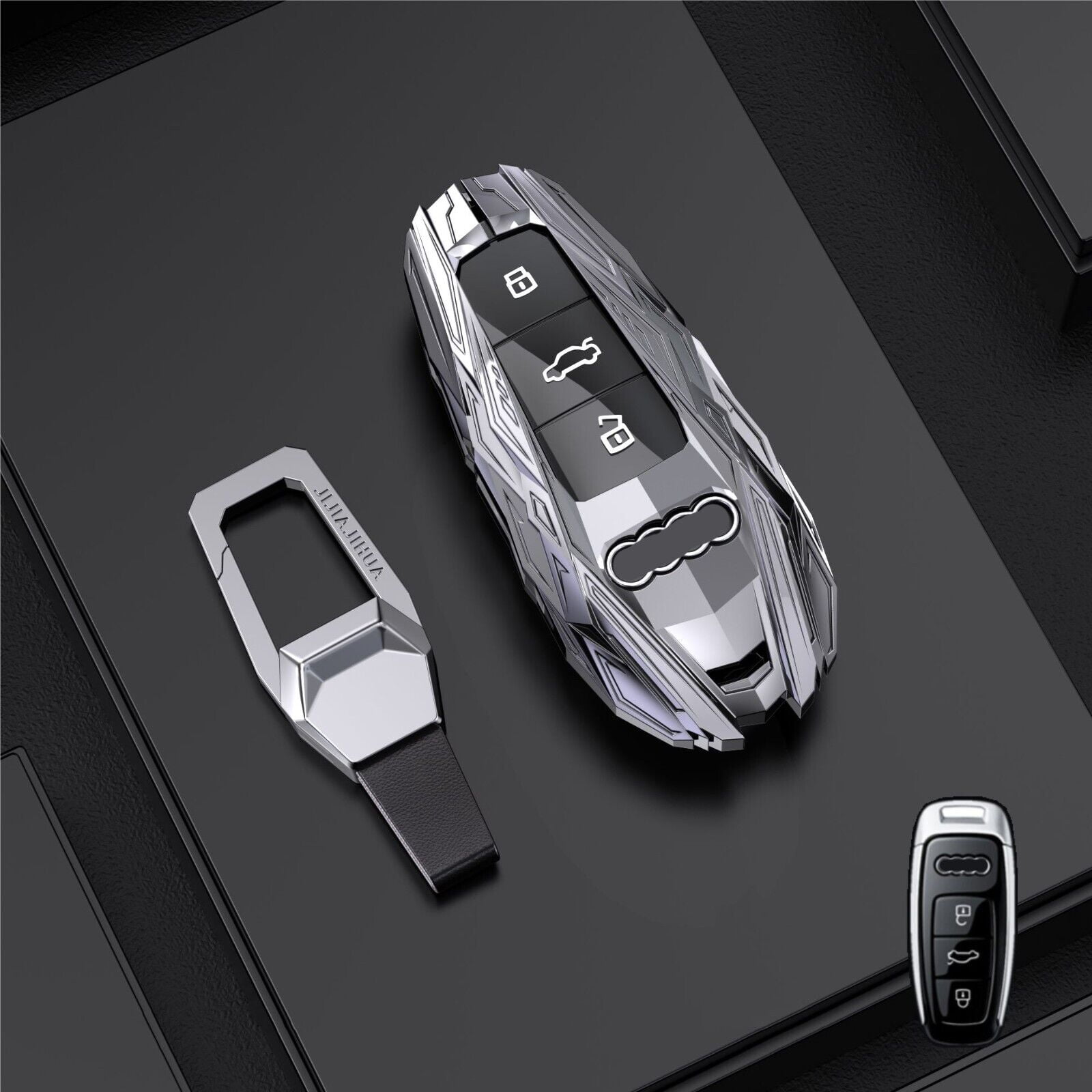 For Audi 2019 2020 A6 A6L A7 E-Tron A8 Q8 Keyless Smart Key Fob cover Keychain - Walmart.com