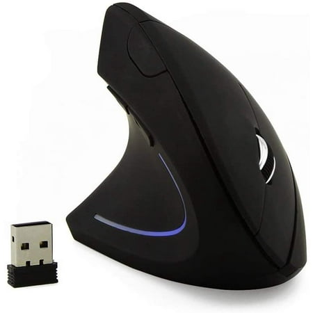 Left-Handed Mouse,2.4G Wireless Vertical Ergonomic Optical Mouse ...