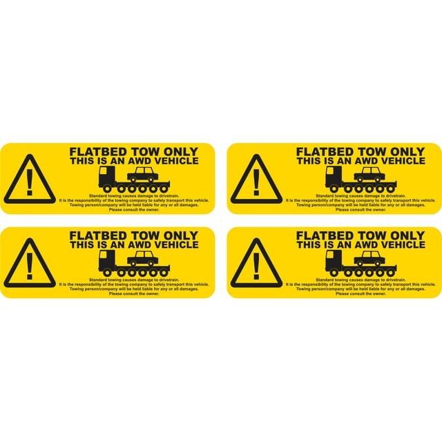 Sheet of 3in x 1in FlatBed Tow Warning Stickers - Walmart.com