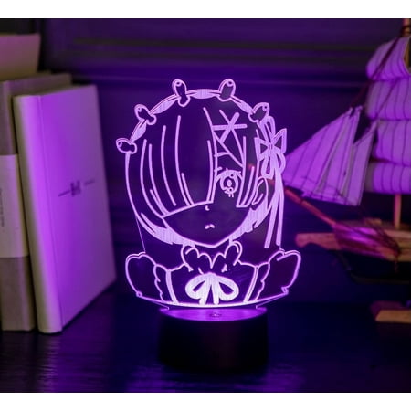 3D Illusion Lamp Anime Anime Rem Re Zero Figure Night Light Led Touch ...