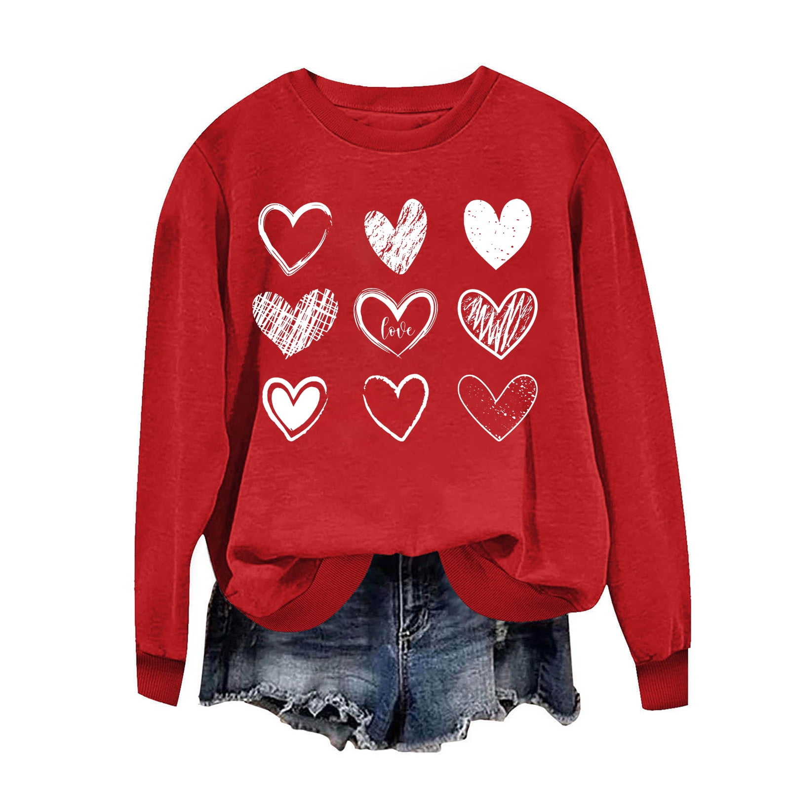 Click here for Erwazi Valentine Shirts For Women Love Heart Print... prices