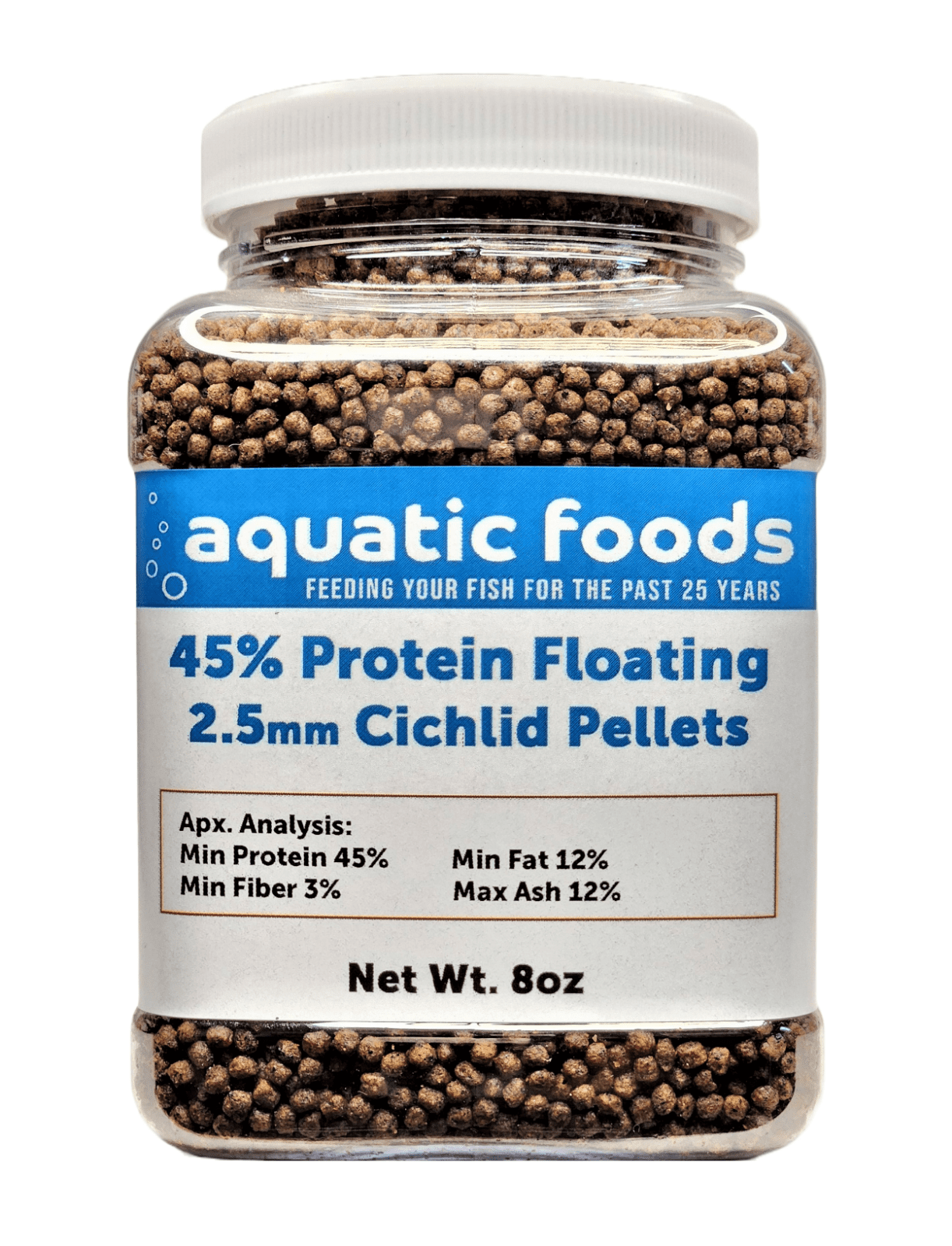 Cichlid Pellets, 45% Protein Floating 2.5mm ( 3/32") Pellets for Smaller Discus,Oscars, Central ...