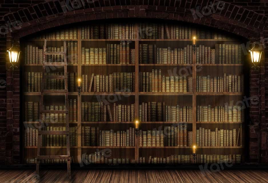 Wooden Bookshelf Background