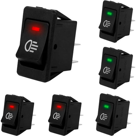 6Pcs Fog Light Toggle Switch 12VDC/35A Car Rocker Switch for Fog Lights ...