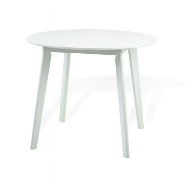 Solid Wood Extendable Circular Dining Room Table in Modern White ...