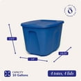 HOMZ 10 Gallon Heavy Duty Plastic Storage Container, Capri Blue ...