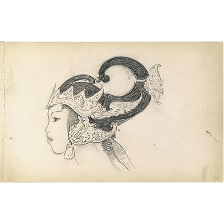 Head of a Javanese Dancer in Profile (from Sketchbook of Javanese ...