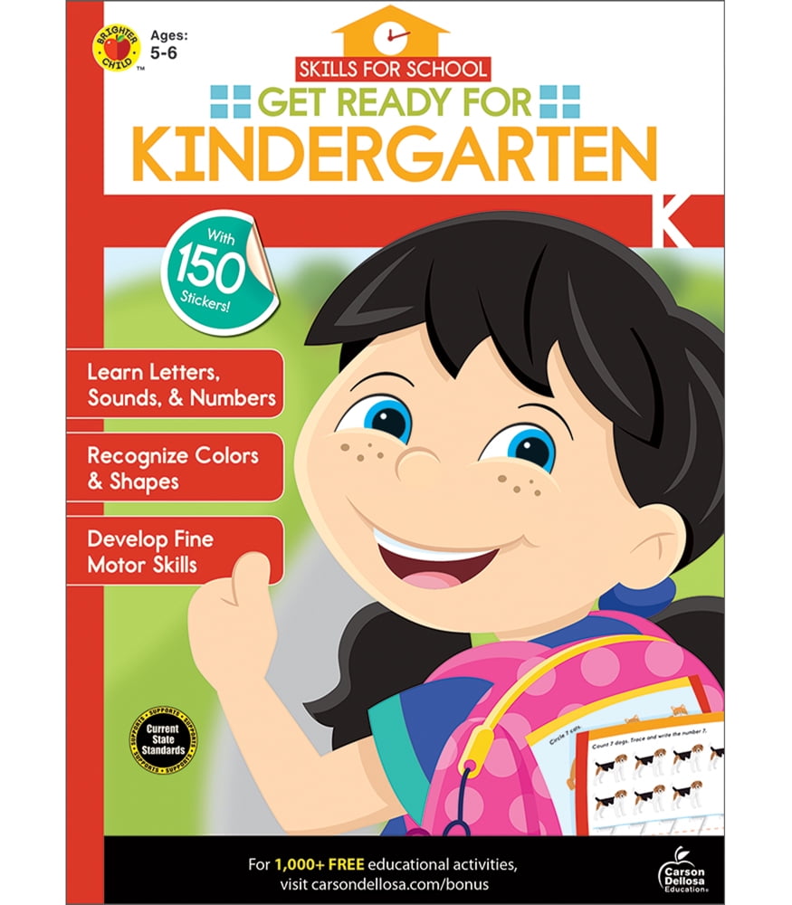 Brighter Child Get Ready for Kindergarten 64 pages1 sticker sheet ...