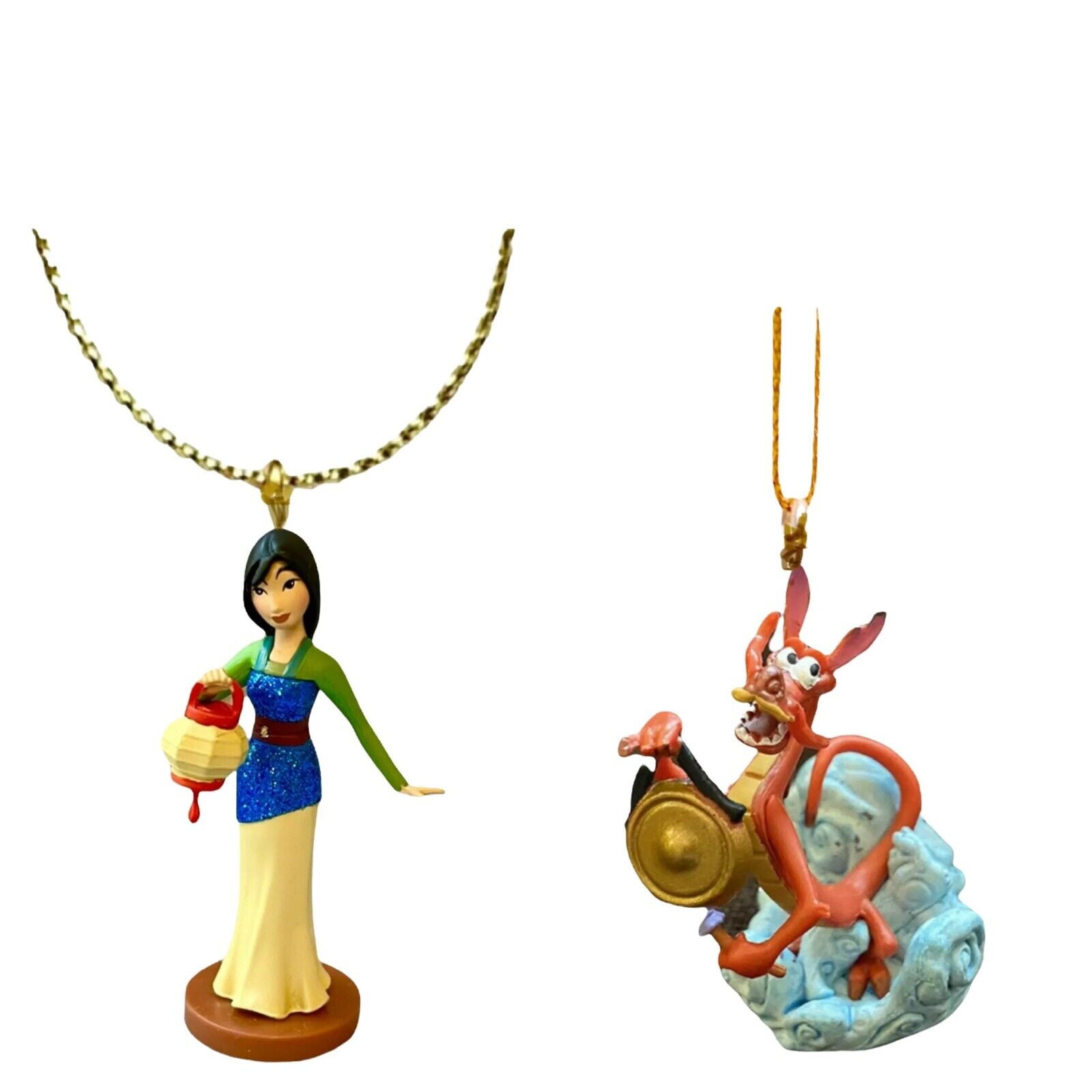 Princess Mulan Lantern & Mushu Dragon PVC Ornament Figure Figurine ...