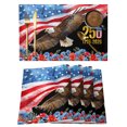 Anniversary Placemats Set of 4, Bald Eagle US Flag Floral Black Heat ...