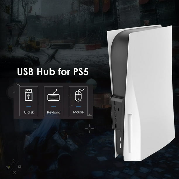Kuymtek Para PS5 USB Hub 6 en 1 Adaptador de concentrador expansor para PlayStation 5 Edición ...