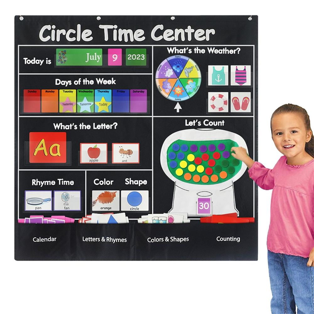 Tohuu Circle Time Circle Learning Time Center Pocket Chart Calendar ...