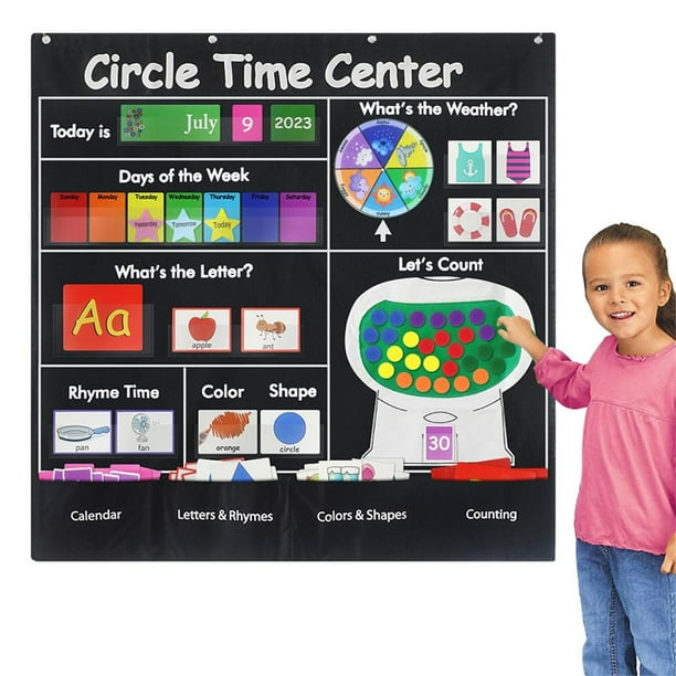 Tohuu Circle Time Circle Learning Time Center Pocket Chart Calendar ...