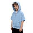Byoo Toddler Boys Waffle Knit Half-Zip Hoodie Solid Short Sleeve Casual ...