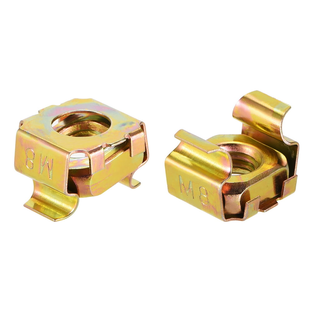 M8 Cage Nuts for Server Rack Cabinet Carbon Steel Yellow Zinc Plated 10 ...