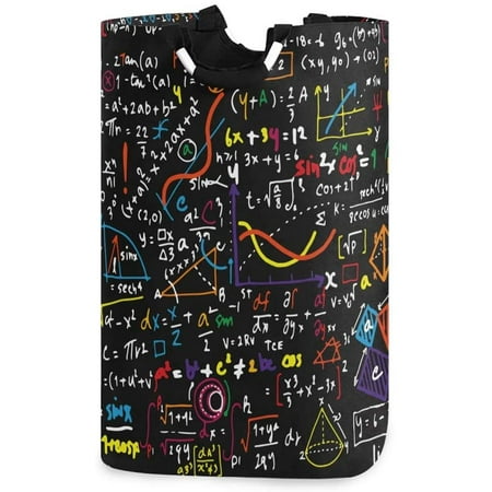 Geometrical Math Linear Mathematics Laundry Basket with Handles Large ...