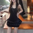 Ahabrexf Women's Slip Dress Floral Ruffle Tiered Backless Suspender ...