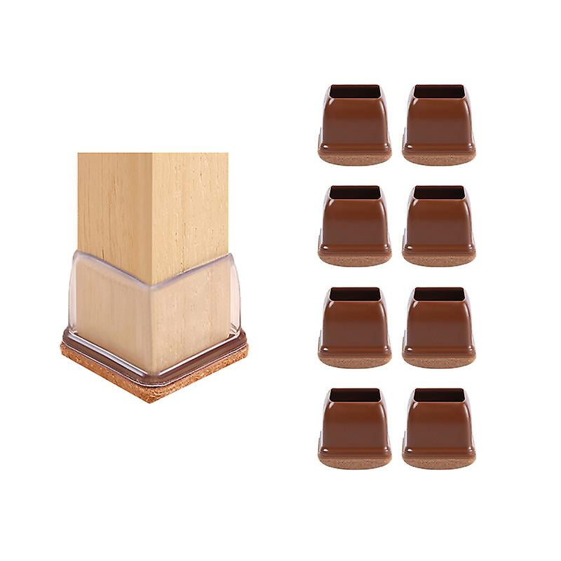 Gemdeck Rubber Chair Leg Caps Square Floor Protectors with Felt Pads, 8 ...