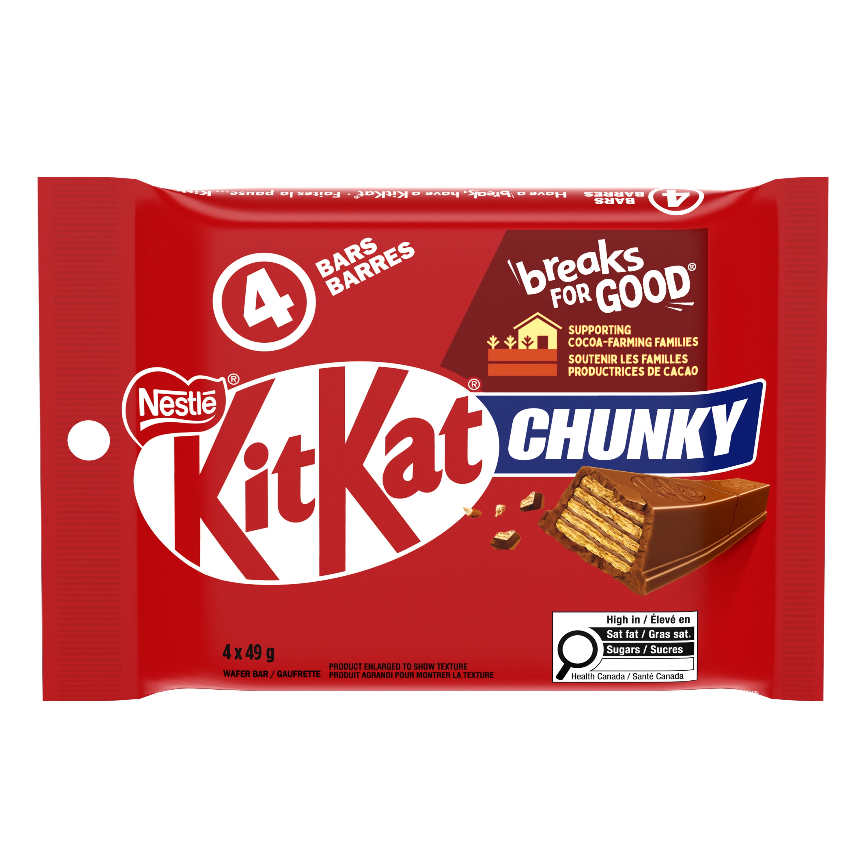 KITKAT Chunky Wafer Bar Multipack, Crispy Wafers, Milk Chocolate ...