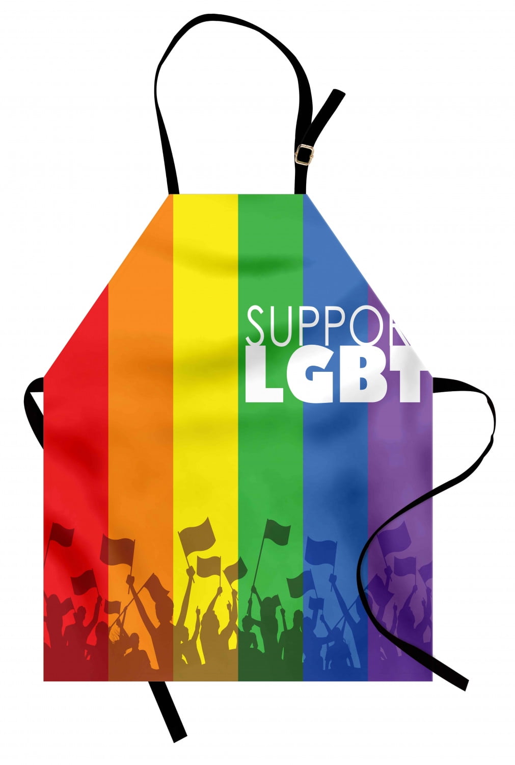 Pride Apron, Support LGBT Calligraphy with Celebration Theme Crowd ...