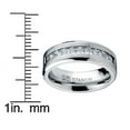 Metal Masters Titanium Mens .9Ct Wedding Band Engagement Ring 9-Large Princess Cut Cubic ...