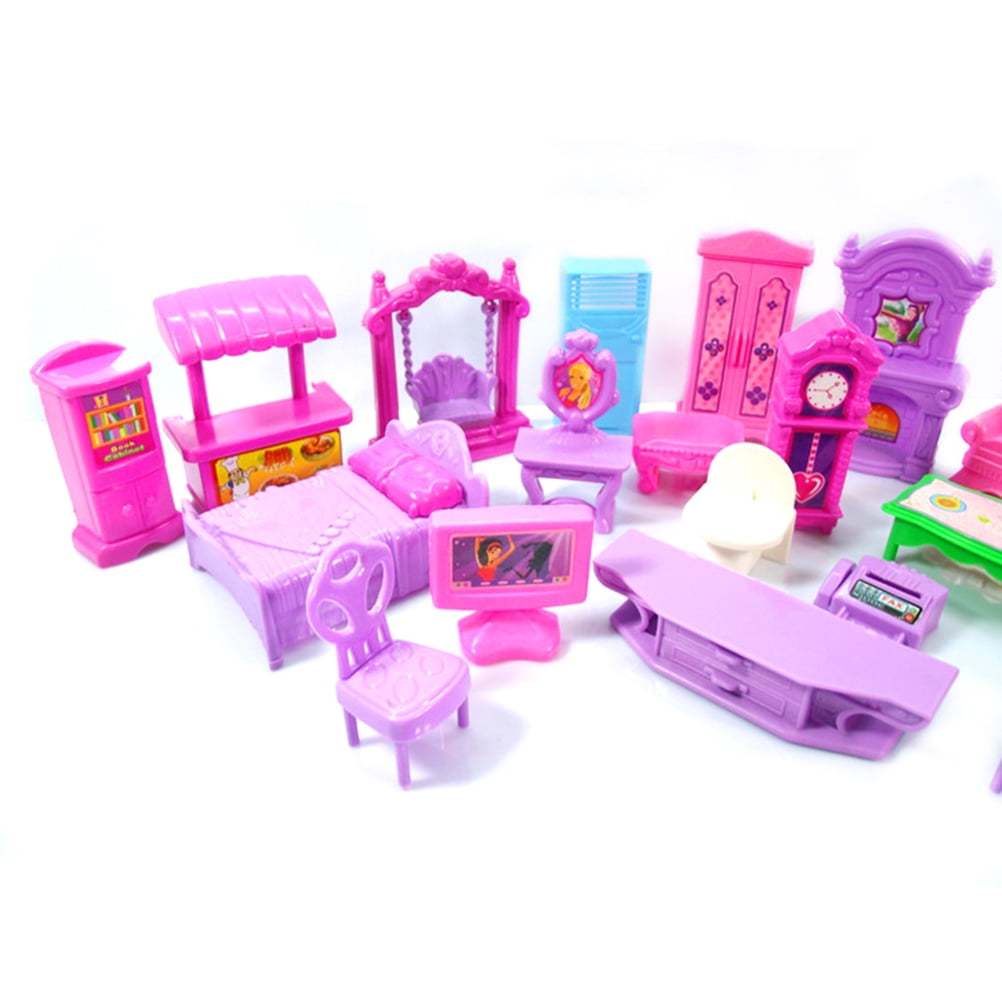 22Pcs Dollhouse Play Set Plastic Furniture Miniature Rooms Baby Kids ...