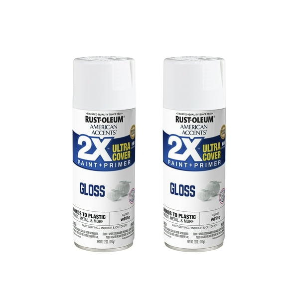 White, Rust-Oleum American Accents 2X Gloss Spray Paint, 12 oz Twin ...