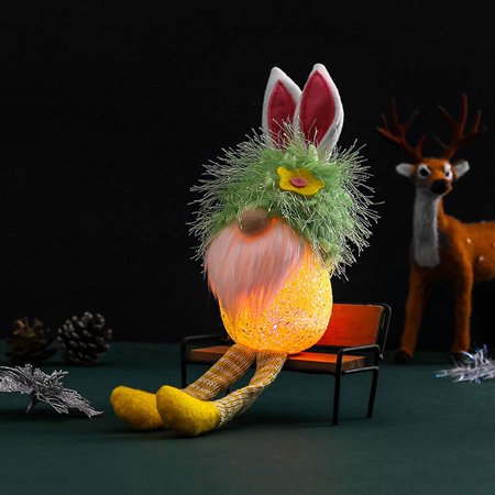 Lighted Bunny Easter Gnome, LED Lighting Easter Rabbit Gnomes, Easter ...